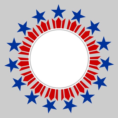Golden round frame with american symbols Vector Image