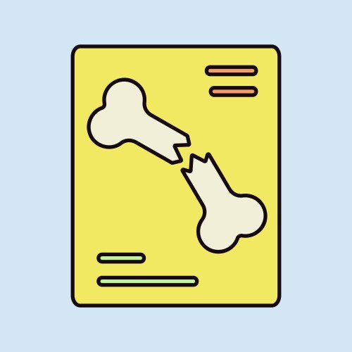 Bone fracture x-ray scan icon Royalty Free Vector Image