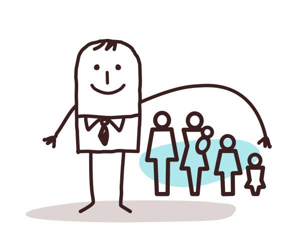 Cartoon man and life insurance Royalty Free Vector Image