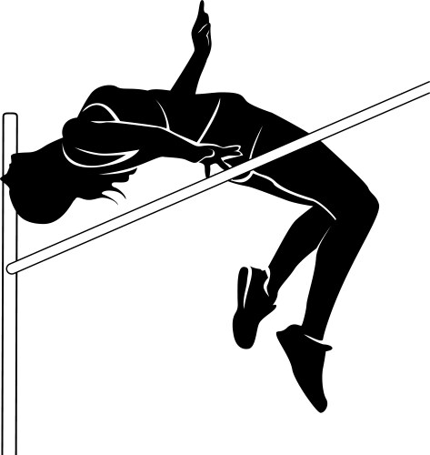 Trendy stylized movement high jump athlete Vector Image