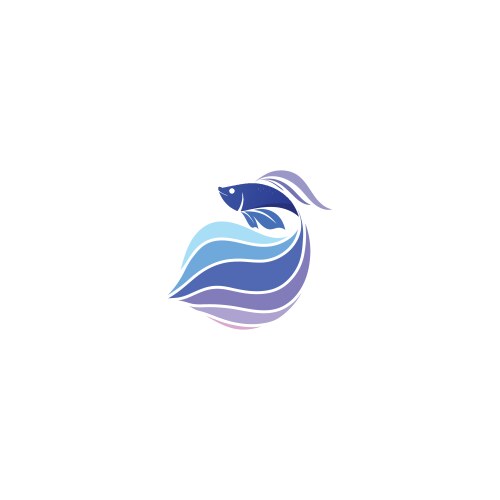 Fish animal aquatic logo beta design Royalty Free Vector