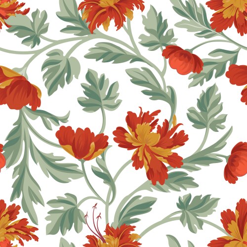 Flower seamless pattern floral garden background Vector Image
