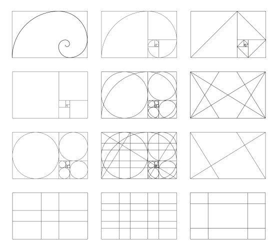 Set of golden ratio template Royalty Free Vector Image