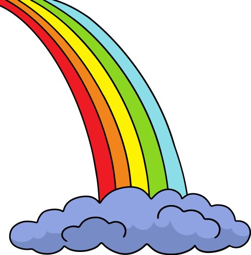 Rainbow cartoon colored clipart Royalty Free Vector Image