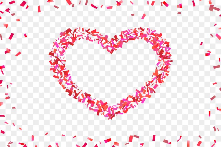 Heart confetti falling on transparent background Vector Image