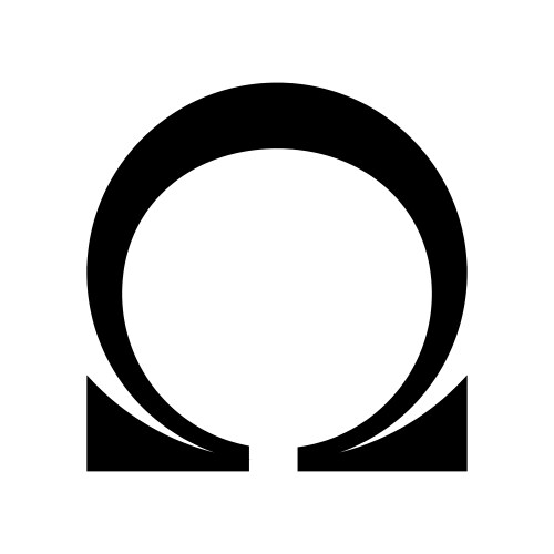 Omega symbol icon Royalty Free Vector Image - VectorStock