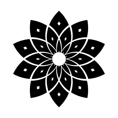 Flower Black Symmetrical Simple Vector Images (over 1,000)