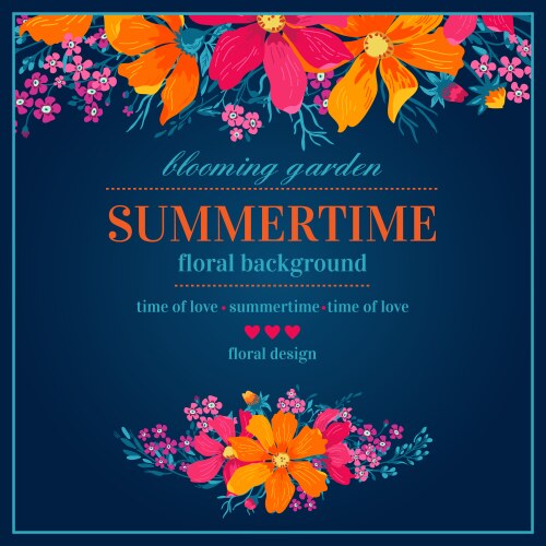 Vertical frame with flowers Royalty Free Vector Image