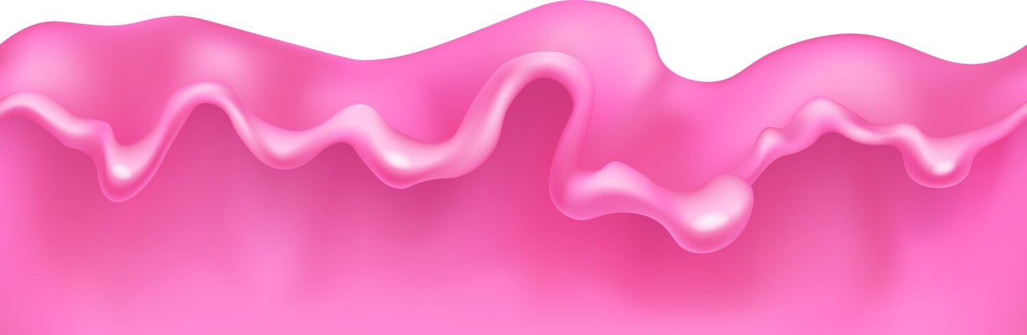 Melted pink icing drop set with sprinkles Vector Image