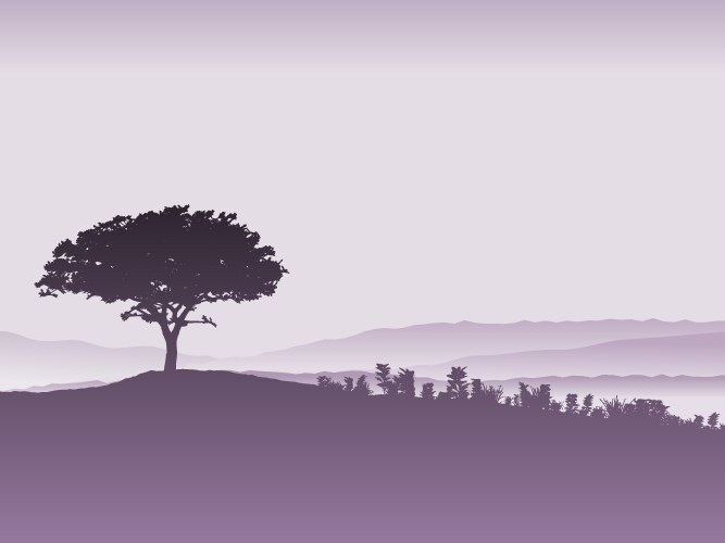 Landscape with aerial perspective Royalty Free Vector Image