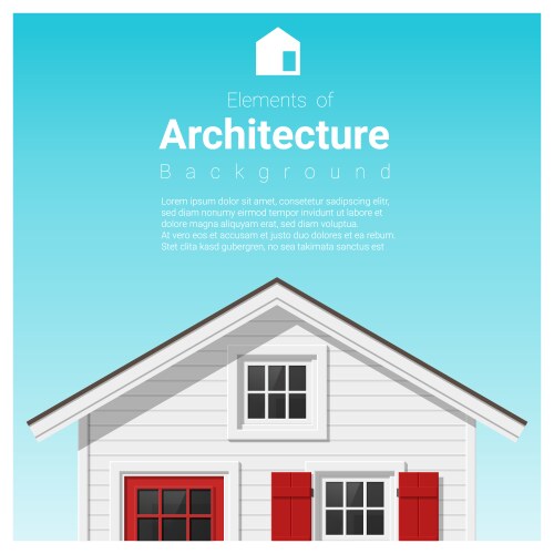 Architecture background with a small house Vector Image