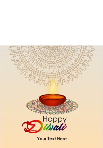 Diwali wishes greeting card design with diya Vector Image