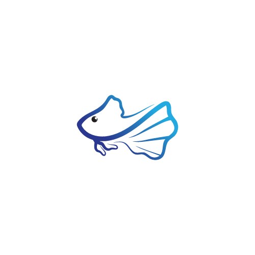 Fish animal aquatic logo beta design Royalty Free Vector
