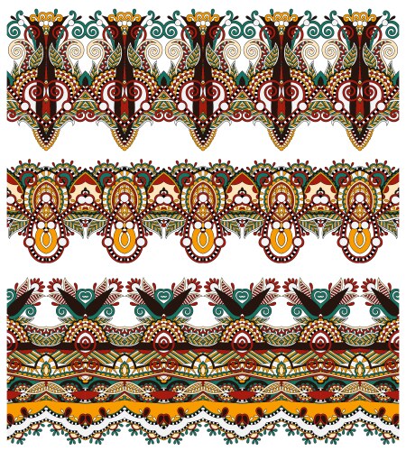 Seamless ethnic floral paisley stripe pattern Vector Image