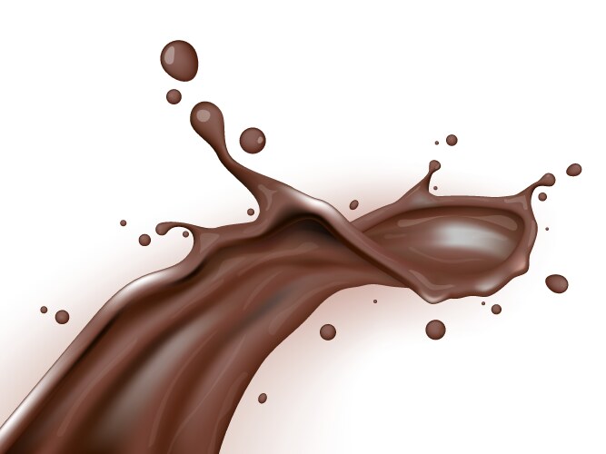Realistic chocolate splash liquid whirl Royalty Free Vector