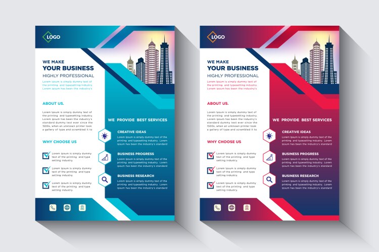 Business corporate flyer template clean design Vector Image