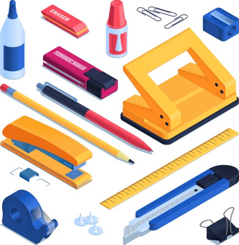 Stationery set Royalty Free Vector Image - VectorStock