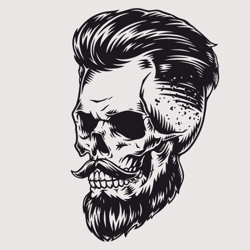 Monochrome of skull Royalty Free Vector Image - VectorStock