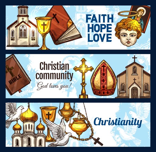 Symbols of christianity Royalty Free Vector Image