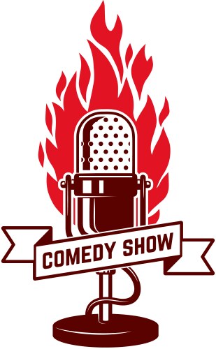 Stand up comedy logo design with funny character Vector Image