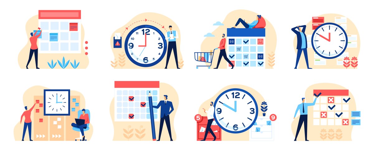 Time management organizing task and schedule Vector Image