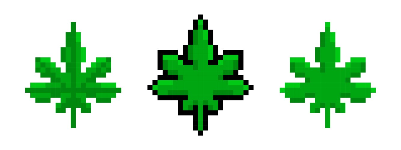 Cannabis Leaf Pixel Vector Images (over 110)