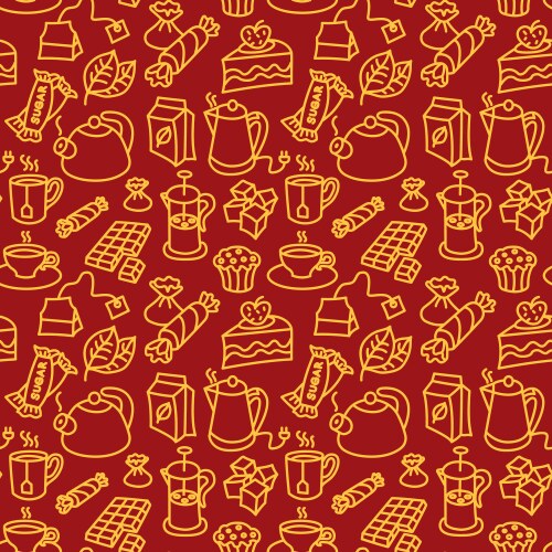 Tea seamless pattern Royalty Free Vector Image