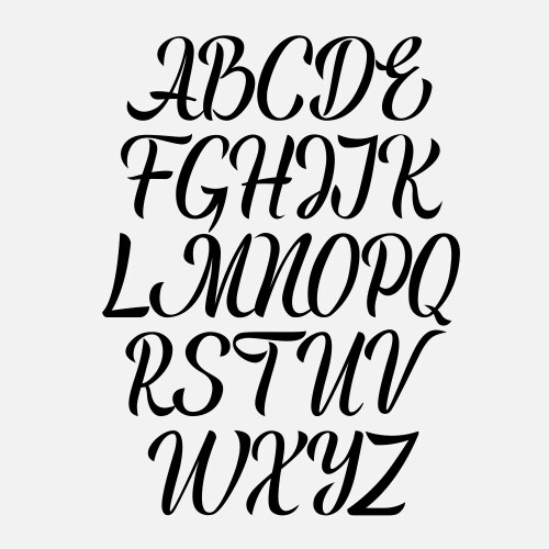 Brushpen lettering alphabet Royalty Free Vector Image