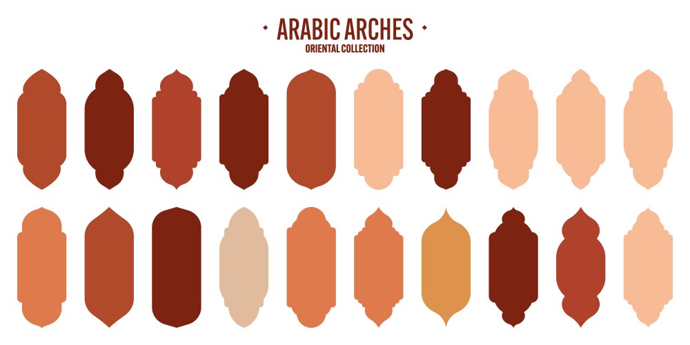 Islamic frames oriental style objects arabic Vector Image