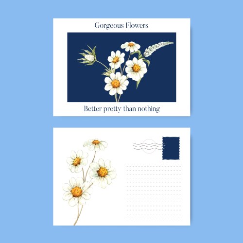 Postcard template with gorgeous flower moody Vector Image