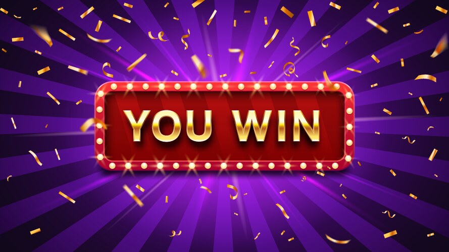 You win banner winner congratulations frame Vector Image