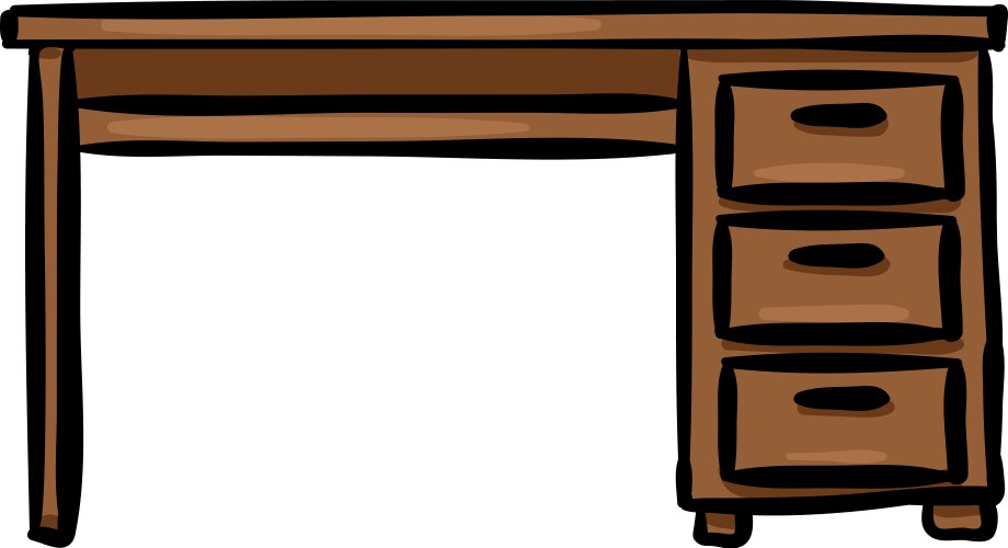 Administration desk doodle icon Royalty Free Vector Image