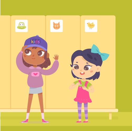 Boys changing clothes in school locker room Vector Image Boys changing clothes in school locker room Vector Image