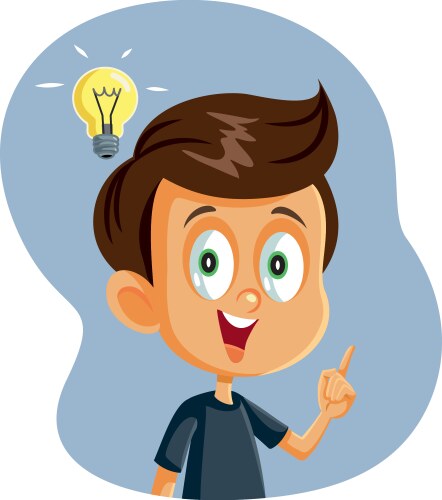 Little boy having a good idea Royalty Free Vector Image