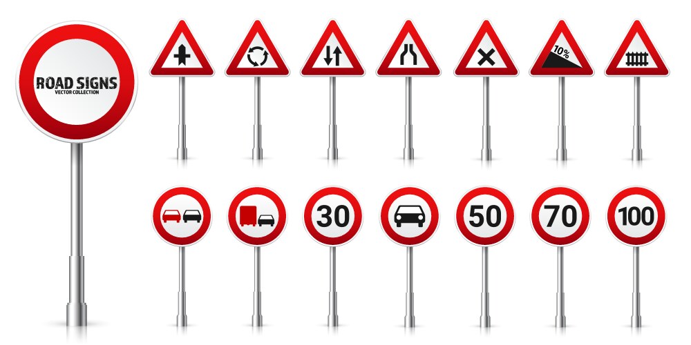 Traffic signs Royalty Free Vector Image - VectorStock
