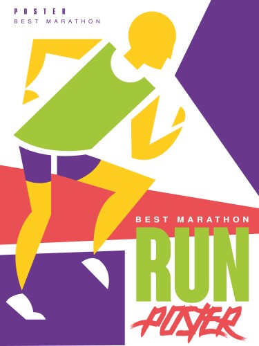 Cross-country running event poster Royalty Free Vector Image