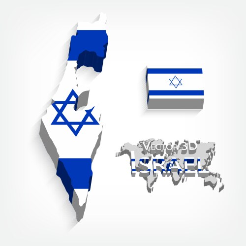 Israel map flag Royalty Free Vector Image - VectorStock