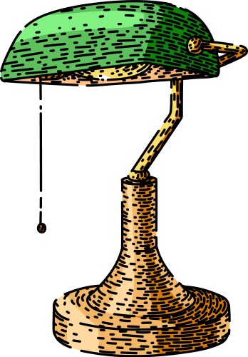 Work desk lamp sketch hand drawn Royalty Free Vector Image