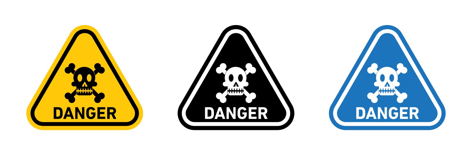 Danger sign icon set notice for general hazards Vector Image