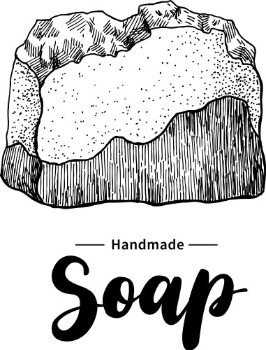 Handmade natural soap hand drawn Royalty Free Vector Image