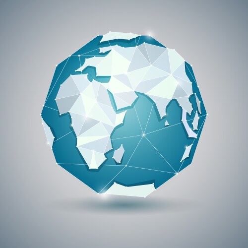 White earth globe geometrical background Vector Image