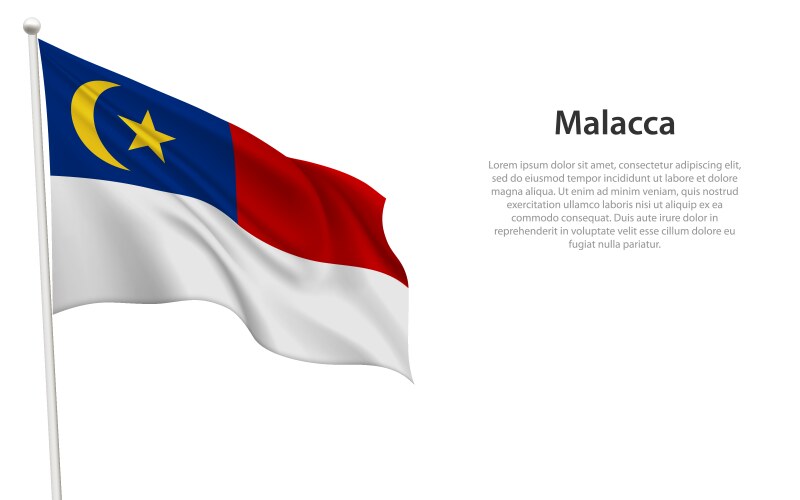 Isolated waving flag of sarawak is a state Vector Image