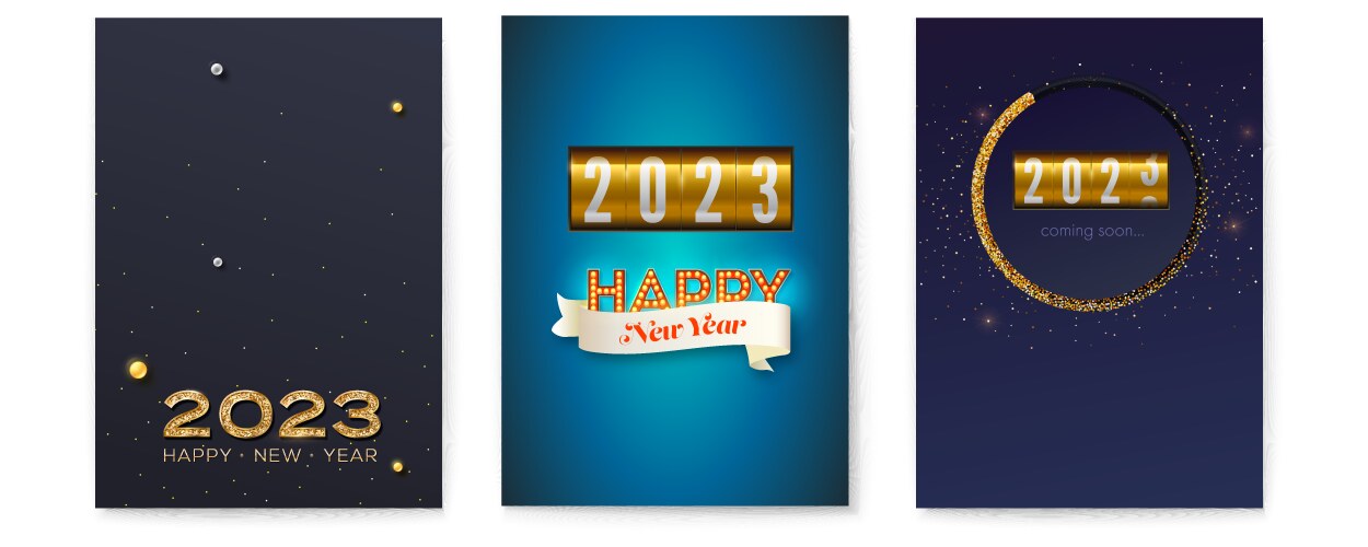 Countdown clock with numbers 2023 new year poster Vector Image