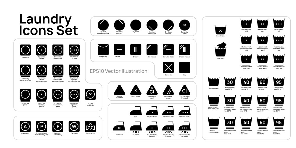 Laundry icons set design Royalty Free Vector Image