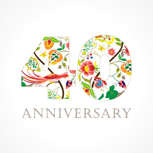 40 flowers and leaves Royalty Free Vector Image