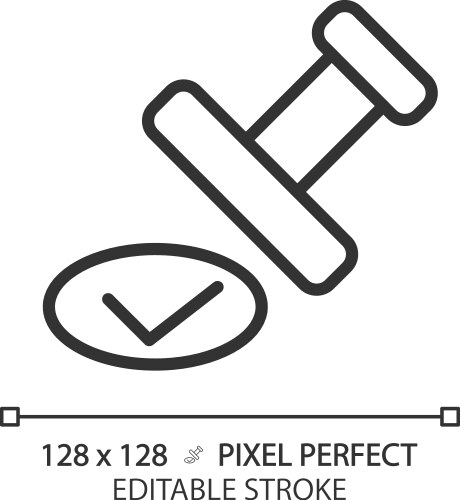 Simple line art of an approval stamp Royalty Free Vector