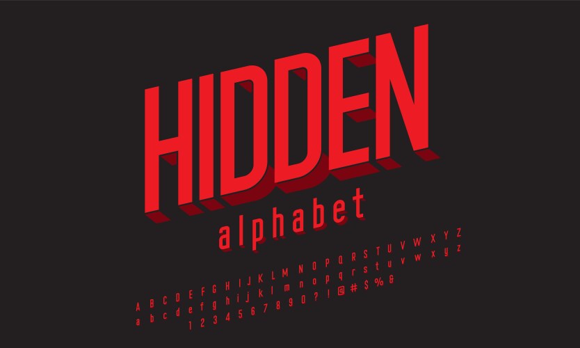 Sliced font design alphabet letters and numbers Vector Image