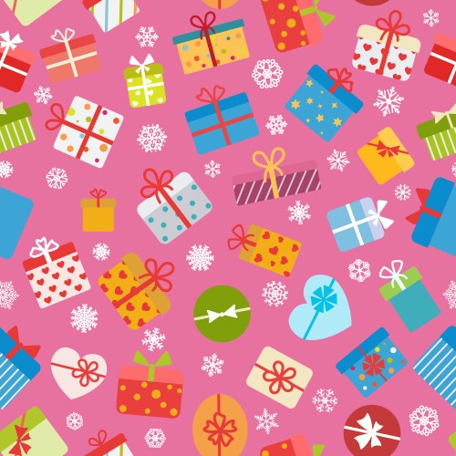 Gift wrapping paper cartoon seamless pattern Vector Image