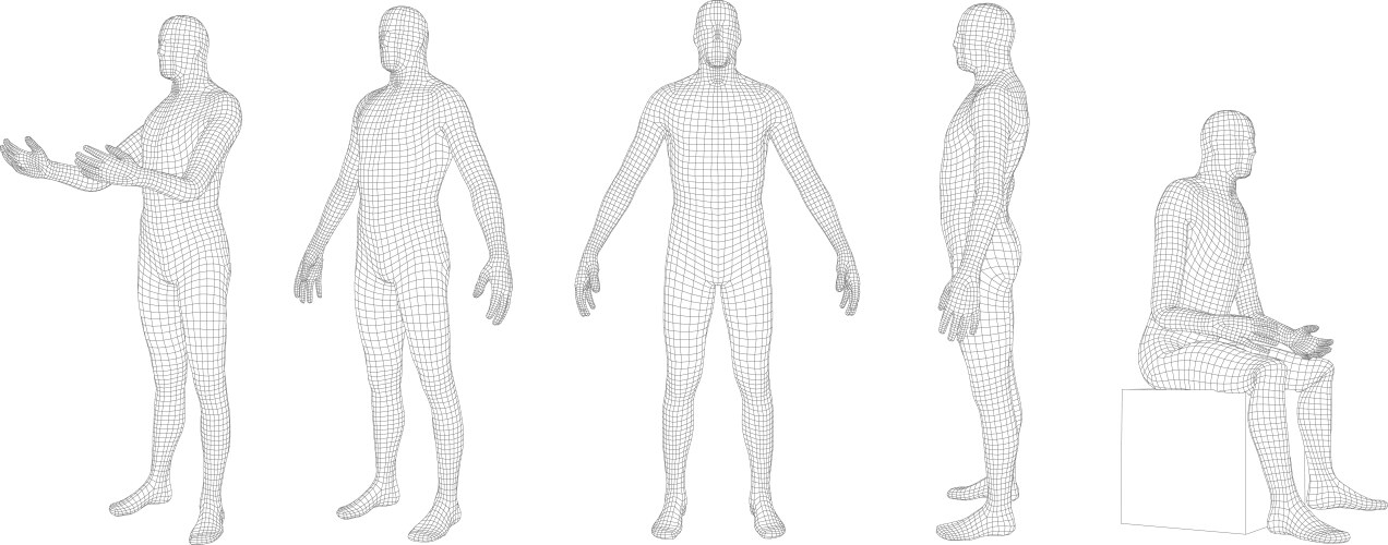 Human Body Wireframe Vector Images (over 1,900)