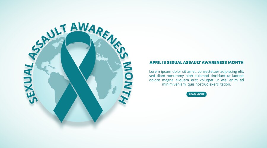 Sexual assault awareness month concept banner Vector Image